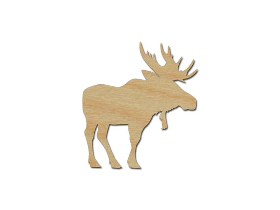 Moose Shape Unfinished Wood Animal Cut Out Variety of Sizes | Etsy