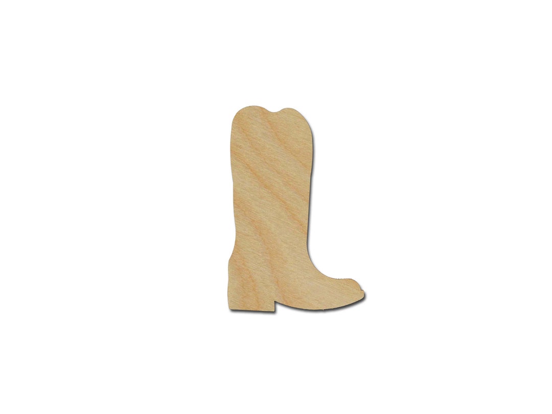 Cowboy Boot Shape Unfinished Wood Craft Cutouts Variety of Sizes ...