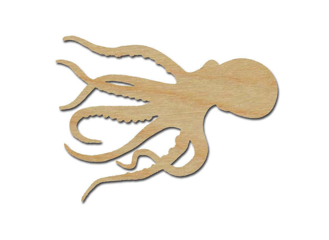 Octopus Shape Unfinished Wood Craft Cutouts Sea Life Decor Variety of ...