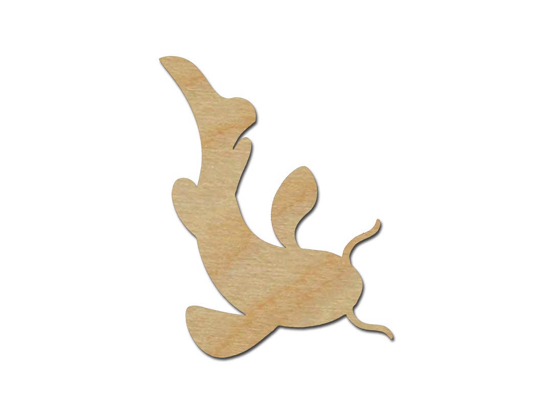 Koi Fish Shape Unfinished Wood Craft Cut Out Variety of Sizes Style 1 ...