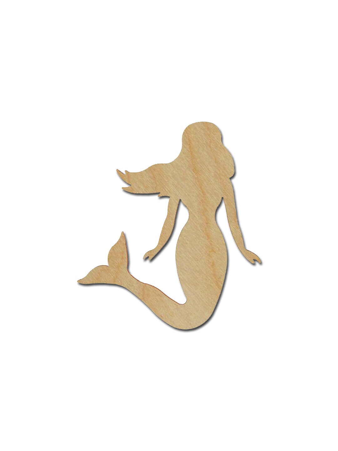 Mermaid Shape Unfinished Wood Craft Sea Life Cut Outs Beach Theme ...