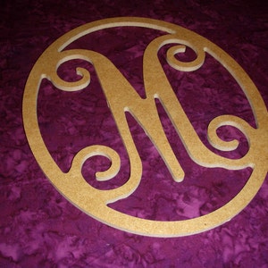 Monogram Letter M Wood Cut Out Unfinished Wooden MDF Paintable Letters ...