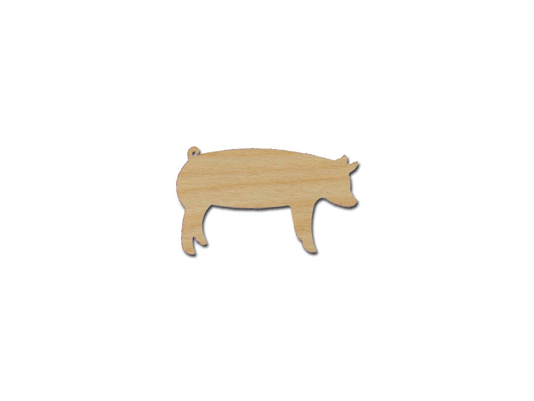 Pig Shape Unfinished Wood Craft Cutouts Farm Animals Variety of Sizes ...