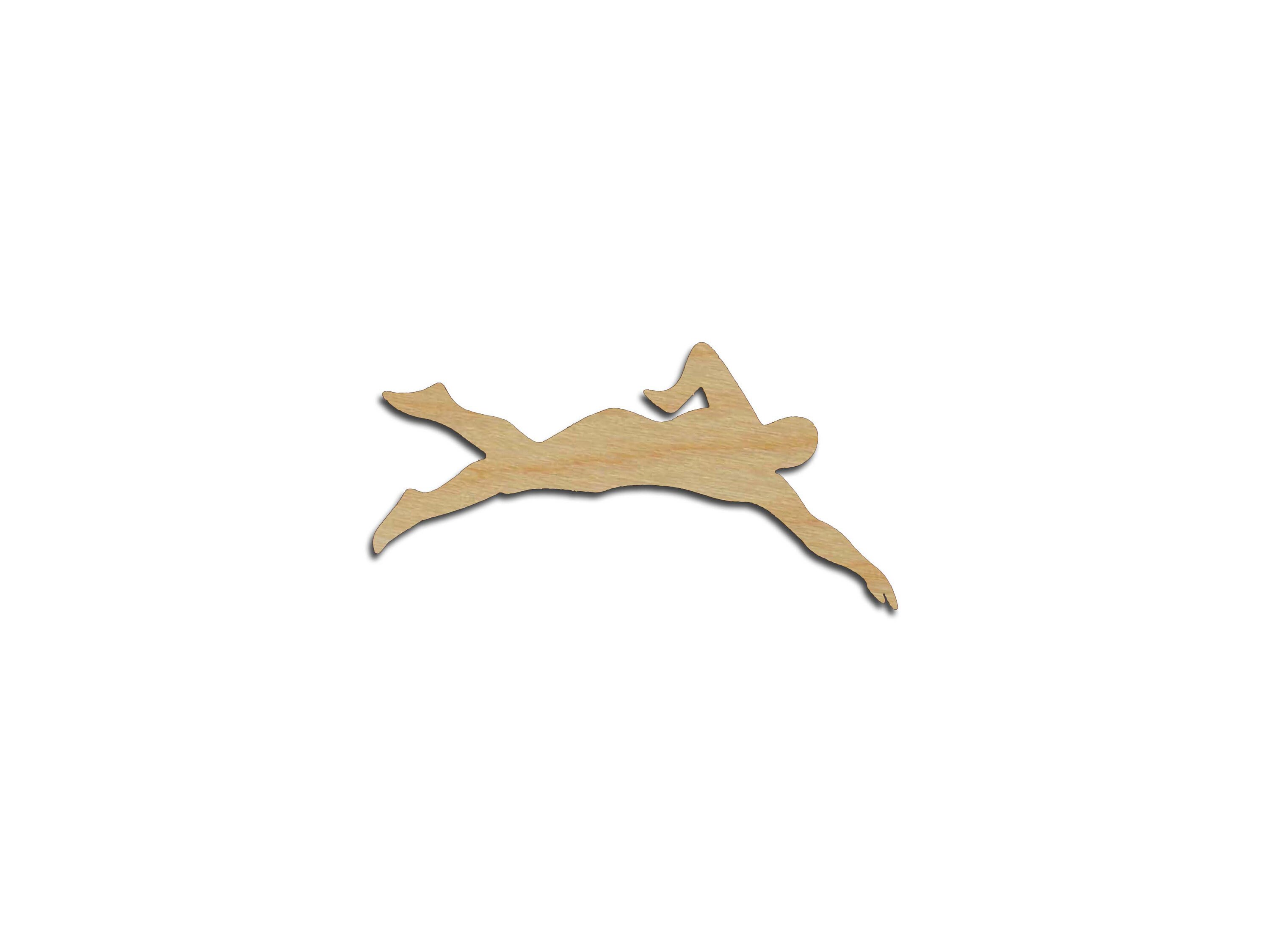 Swimmer Shape Unfinished Wood Cutouts Swimming DIY Crafts | Etsy