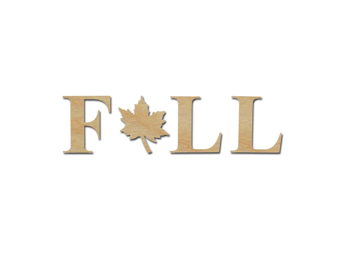 Fall Wood Letters With Maple Leaf Unfinished Wreath Decoration DIY Sign ...
