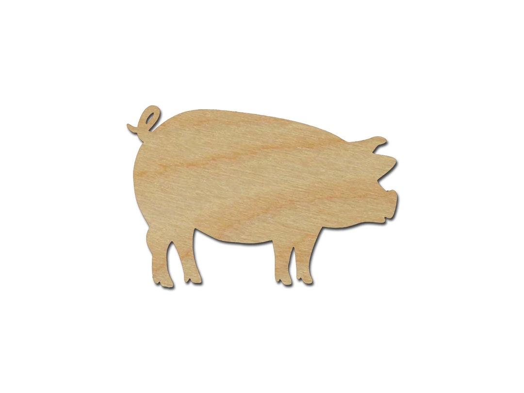 Pig Shape Unfinished Wood Craft Cutouts Farm Animals Variety of Sizes ...