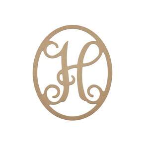Monogram Letter H Wood Cut Out Unfinished Wooden MDF Paintable Letters ...