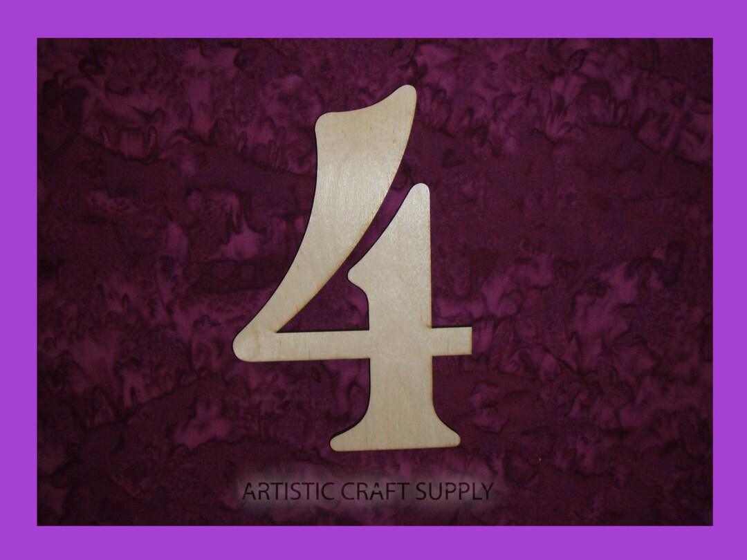 Unfinished Wood Number 4 Wooden Numbers 6 Inch Tall - Etsy