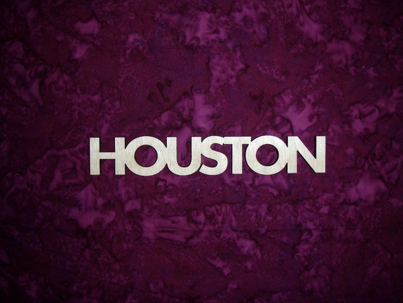 Houston Word Unfinished Wood Cut Out Connected Wooden Letters | Etsy