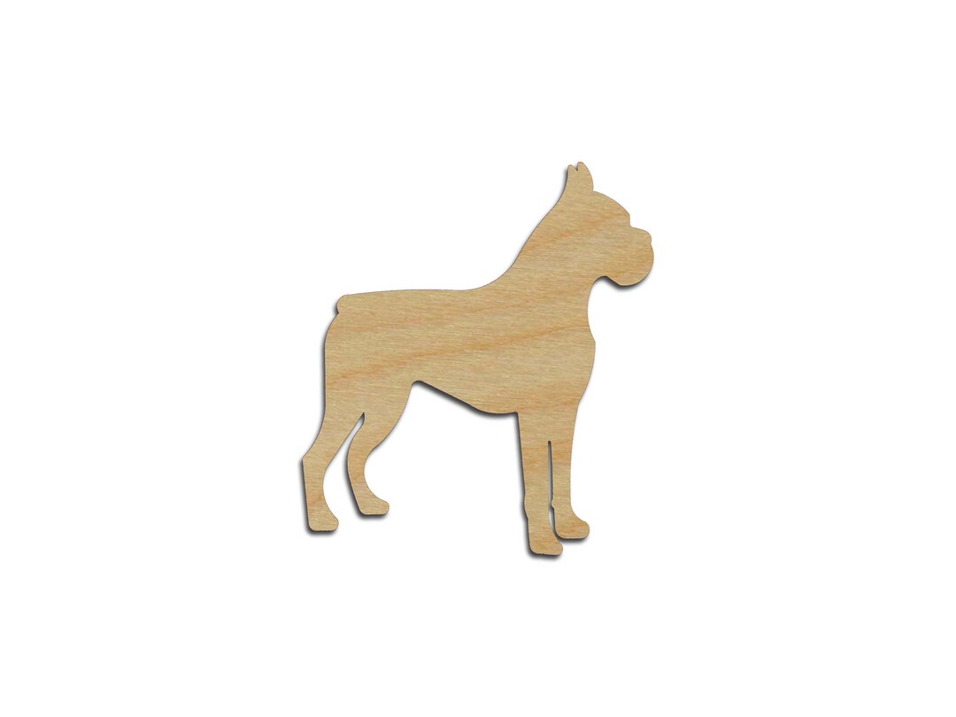 Boxer Dog Shape Unfinished Wood Animal Cutouts Variety of Sizes ...