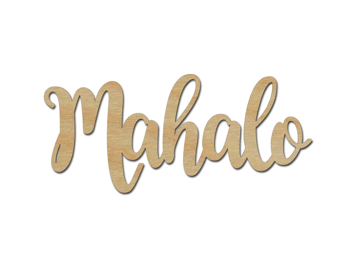 Mahalo Unfinished Wood Word Cutout Connected Wooden Letters | Etsy