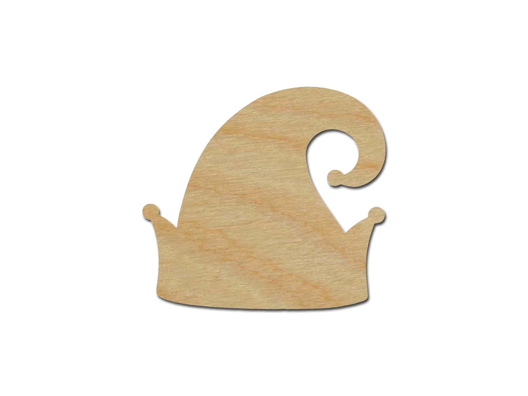 Elf Hat Shape Unfinished Wood Craft Cut Outs Holiday Decorations ...