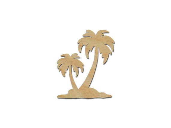 Palm Tree Shape Unfinished Wood Tropical Craft Cutouts Variety - Etsy