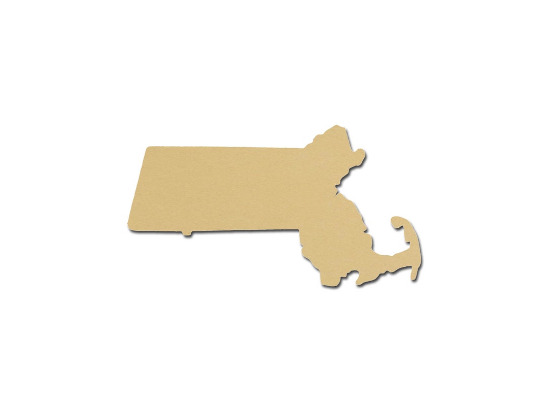 Massachusetts State Shape Unfinished MDF Wood Cut Outs Variety of Sizes ...