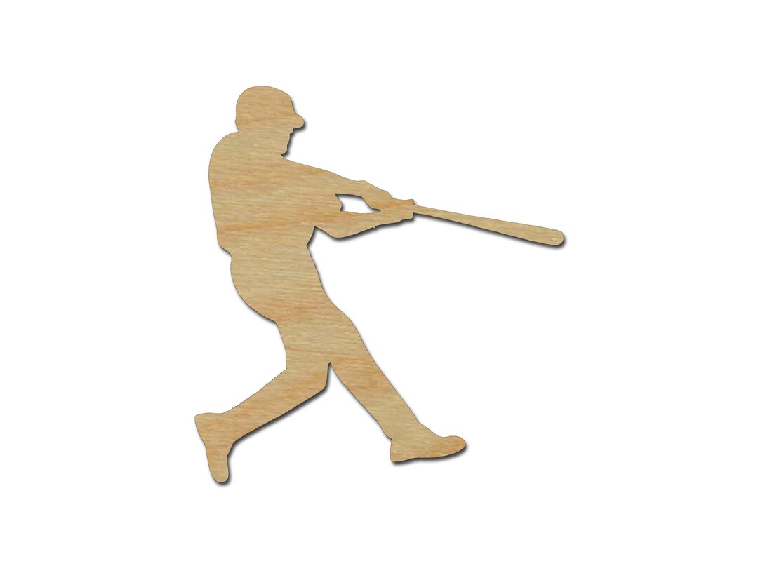 Baseball Player Shape Unfinished Wood Cutouts DIY Crafts Variety of ...