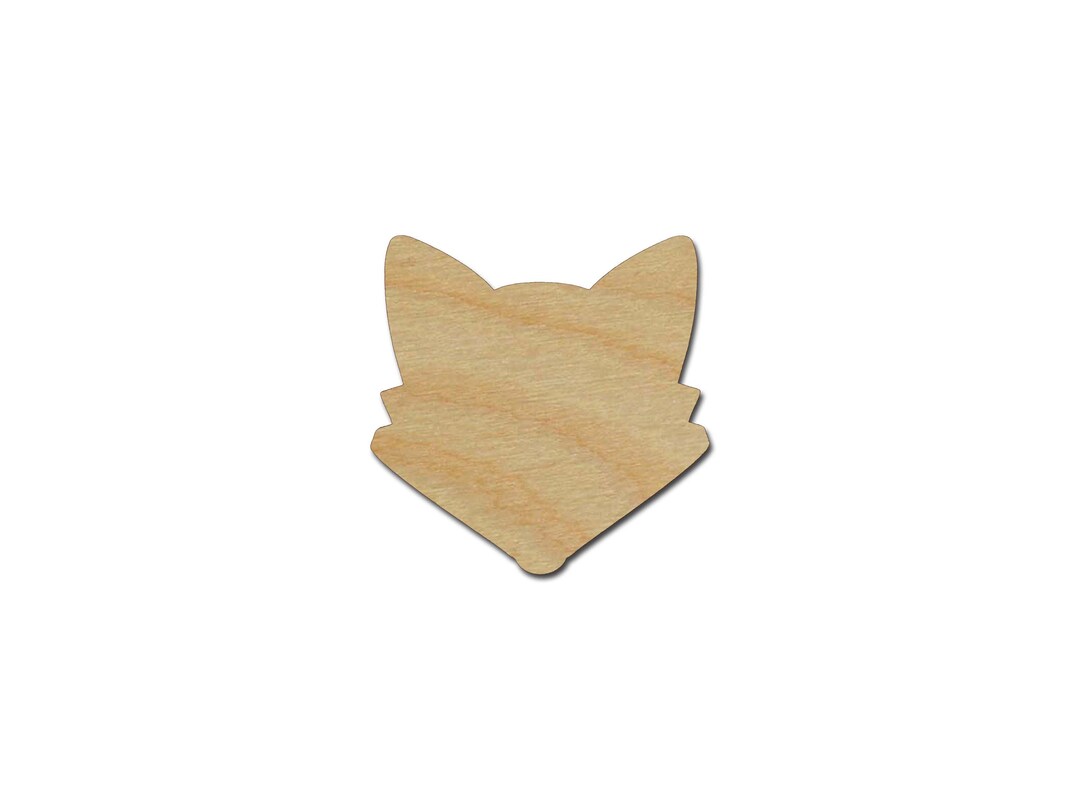 Fox Head Shape Unfinished Wood Craft Animal Cutouts Variety of Sizes ...
