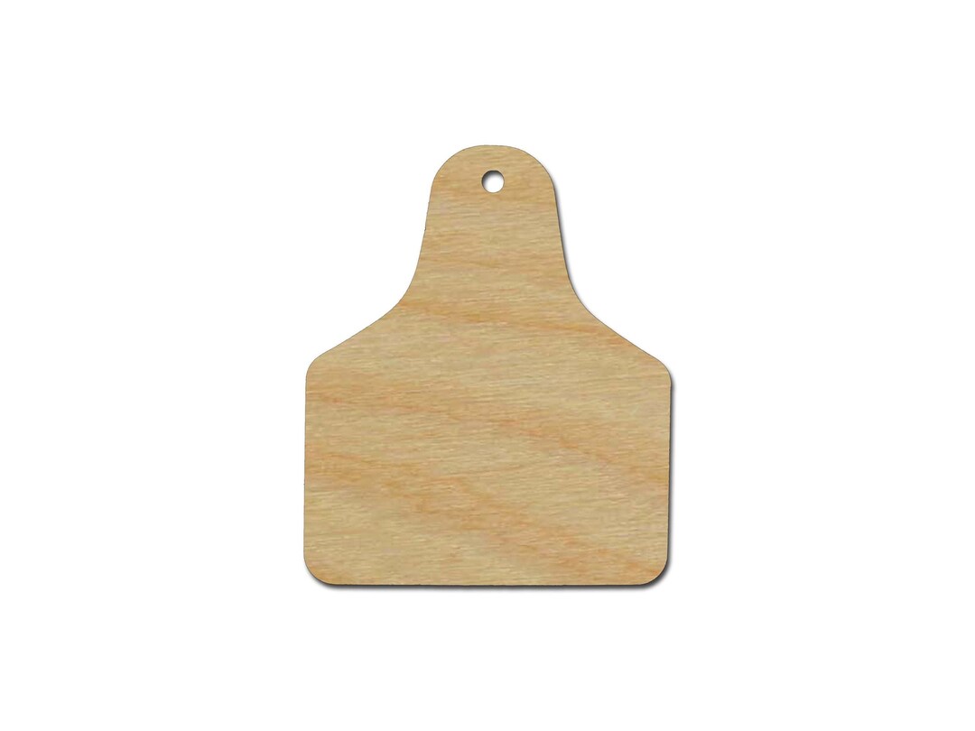 Cow Ear Tag Shape Unfinished Wood Craft Cutouts Variety of Sizes Made ...