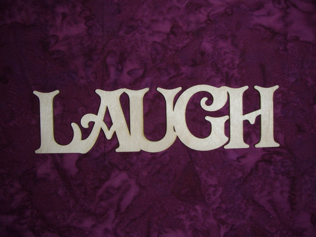 Laugh Unfinished Wood Word Cut Out Connected Wooden Letters - Etsy