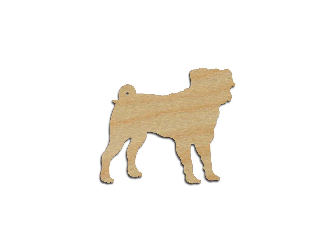 Pug Dog Shape Unfinished Wood Animal Cutouts Variety of Sizes Artistic ...