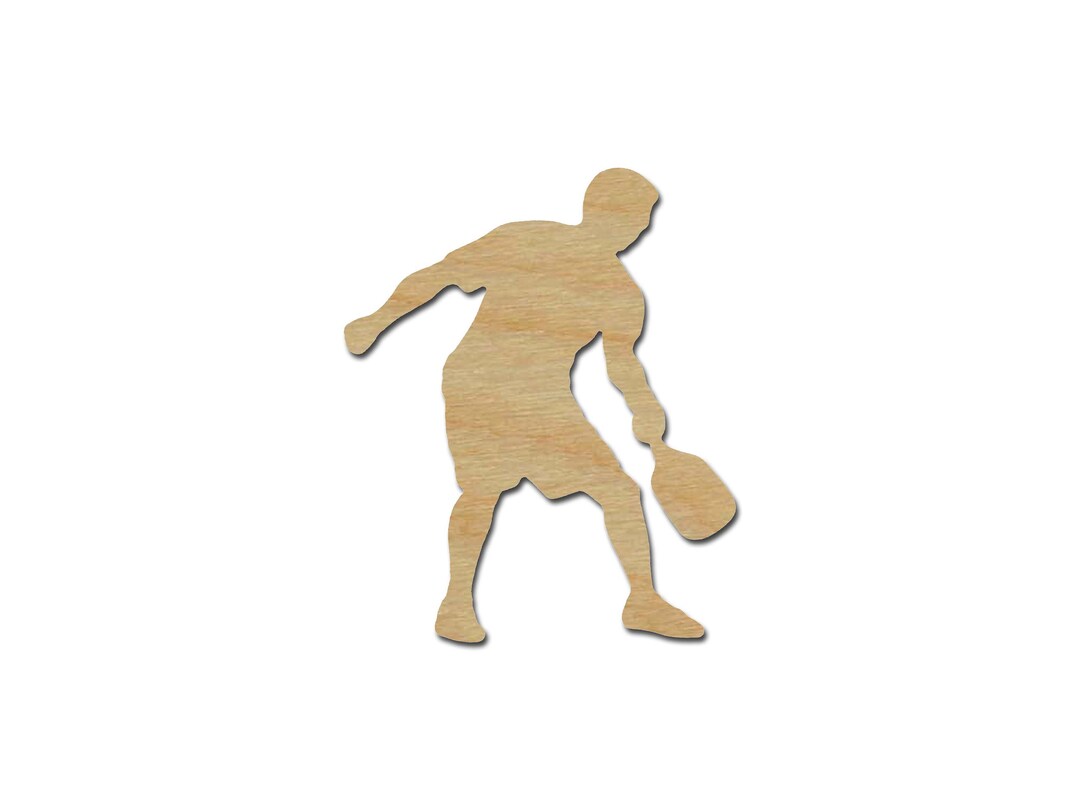 Pickleball Player Shape Unfinished Wood Craft Cutouts Variety of Sizes ...