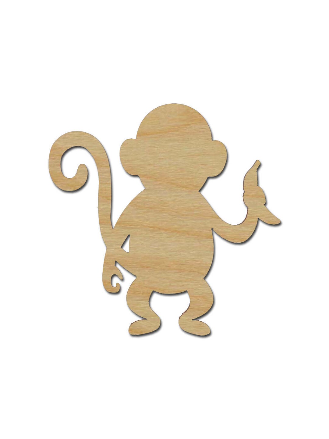 Monkey Shape Unfinished Wood Craft Animal Cutouts Variety of Sizes ...