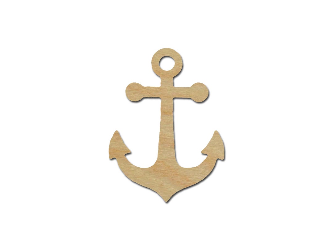 Anchor Shape Unfinished Wood Cut Out Nautical Theme Variety of Sizes ...