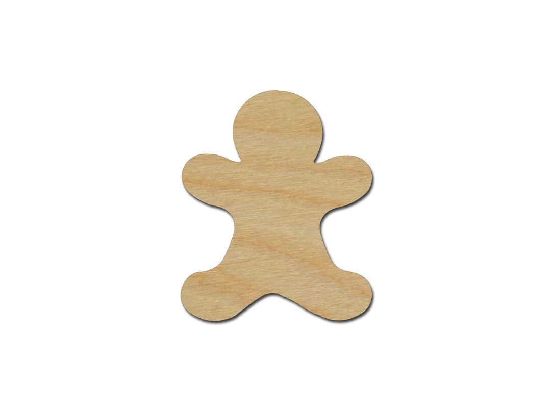 Gingerbread Man Shape Unfinished Wood Holiday Craft Cutouts Variety of ...