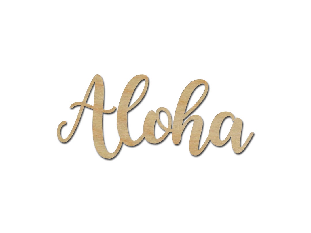 Aloha Unfinished Wood Word Cutout Connected Wooden Letters 4 X 9 - Etsy