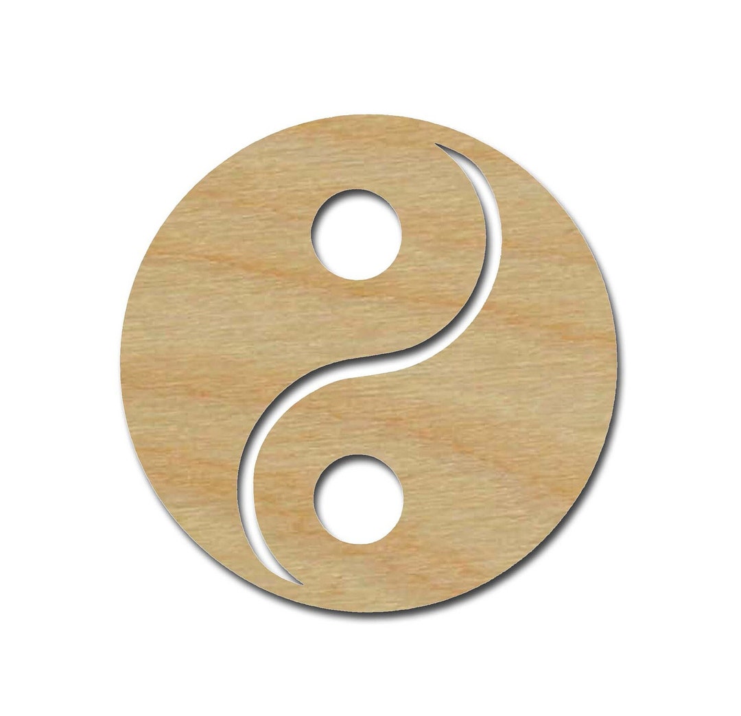 Yin Yang Symbol Shape Unfinished Wood Cut Outs Chinese Decor Variety of ...