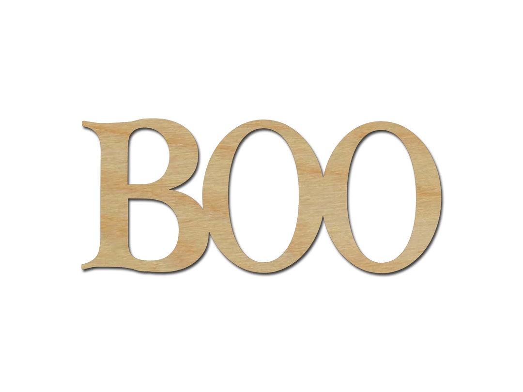 BOO Wood Letters Unfinished Cut Out Halloween Decoration Artistic Craft ...