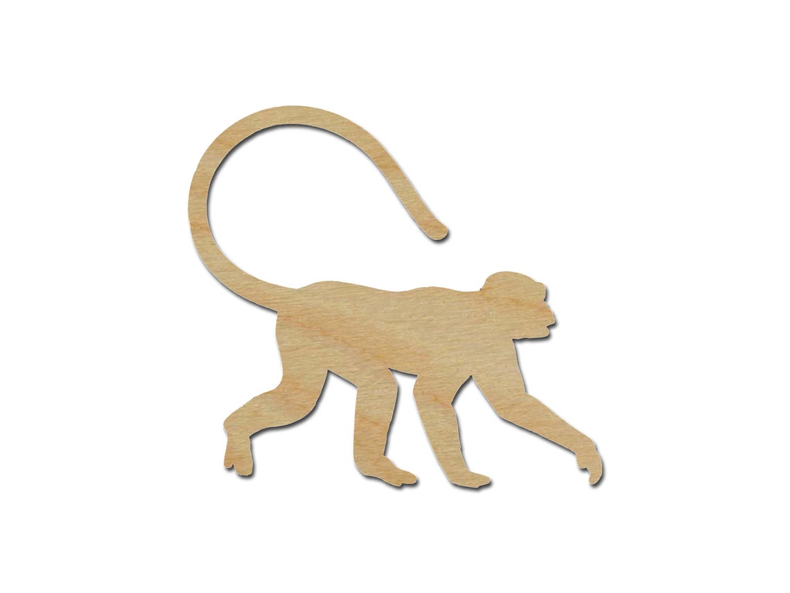 Monkey Shape Unfinished Wood Craft Animal Cutouts Variety of - Etsy