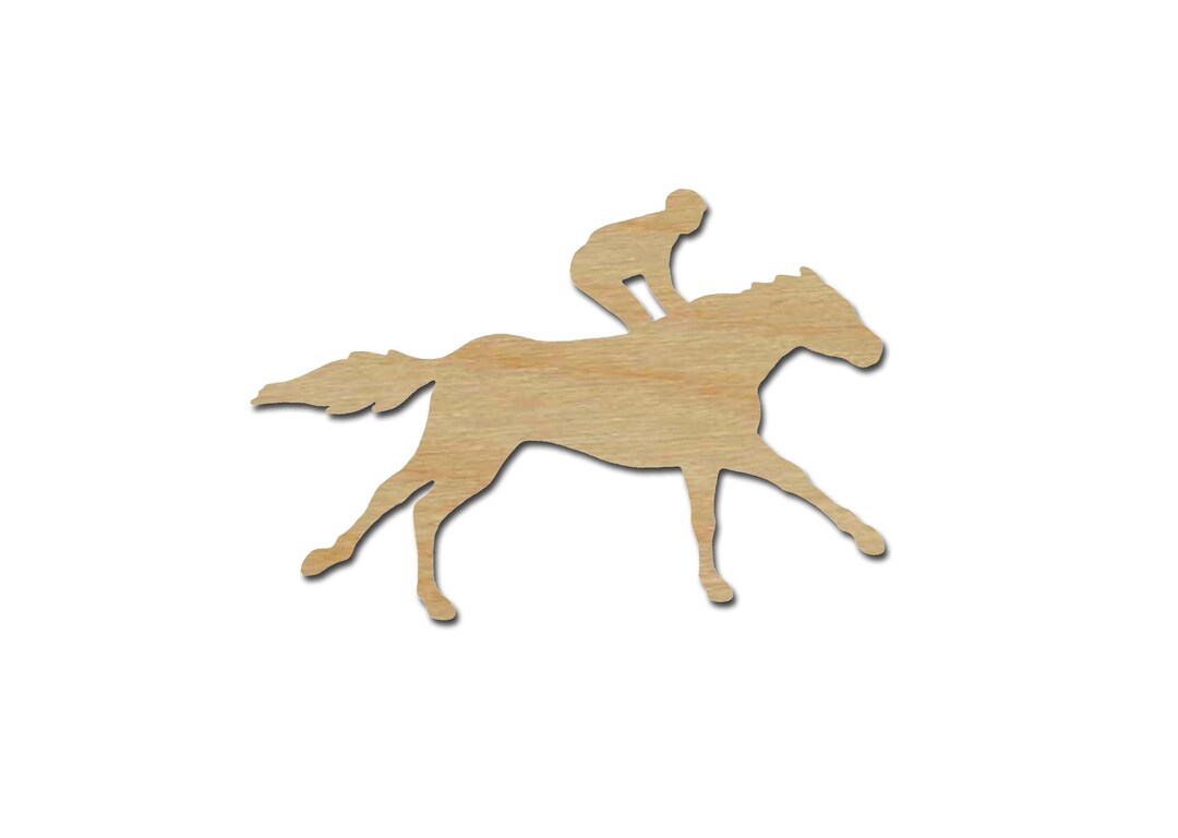 Jockey Horse Wood Cutout Derby Racing Shapes Variety of Sizes ...