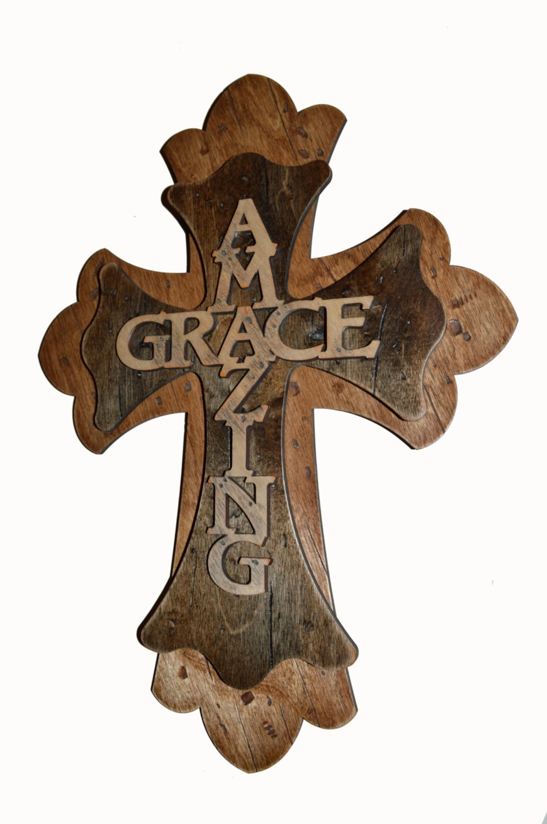 Amazing Grace Decorative Rustic Wood Wall Cross 15 Inch Tall - Etsy
