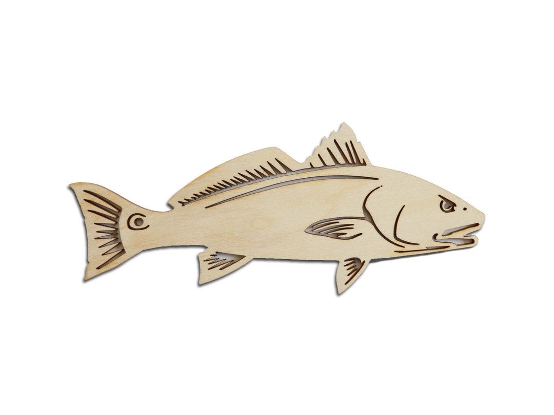Redfish Unfinished Wood Cut Out Sea Life Theme Shapes - Etsy