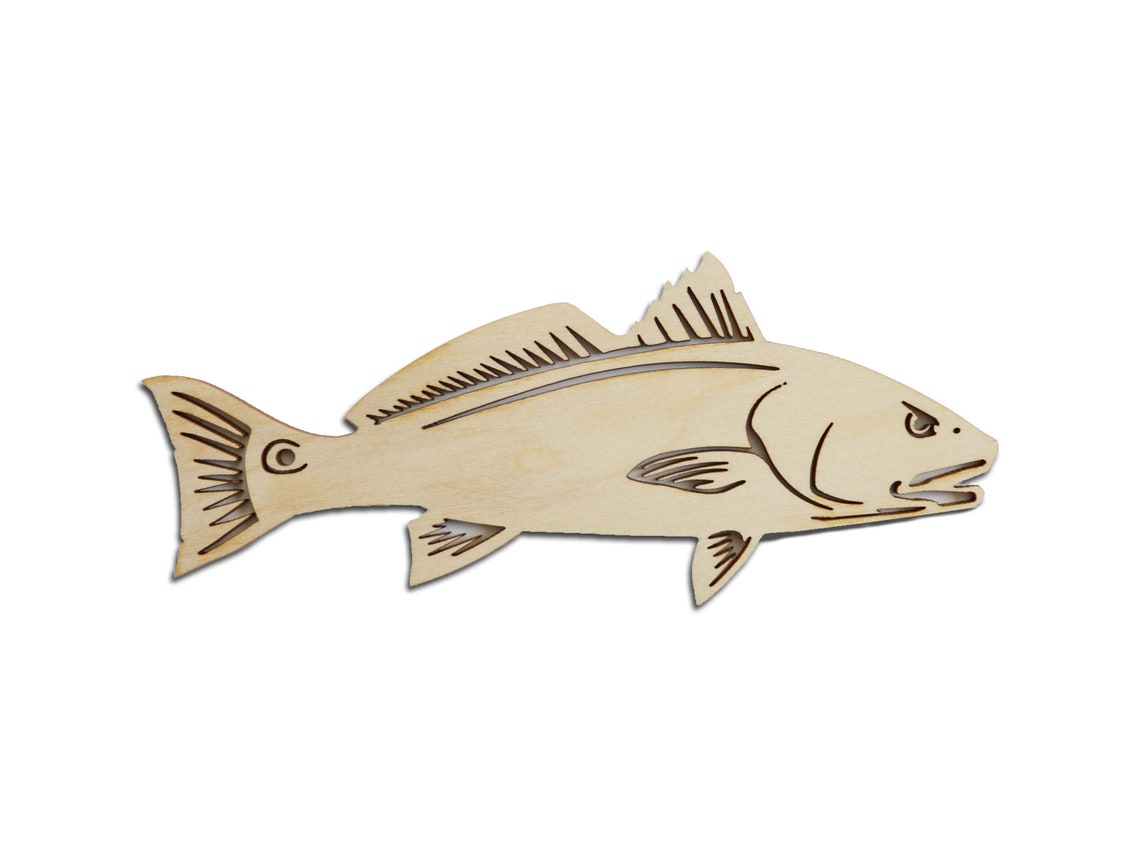 Redfish Unfinished Wood Cut Out Sea Life Theme Shapes | Etsy