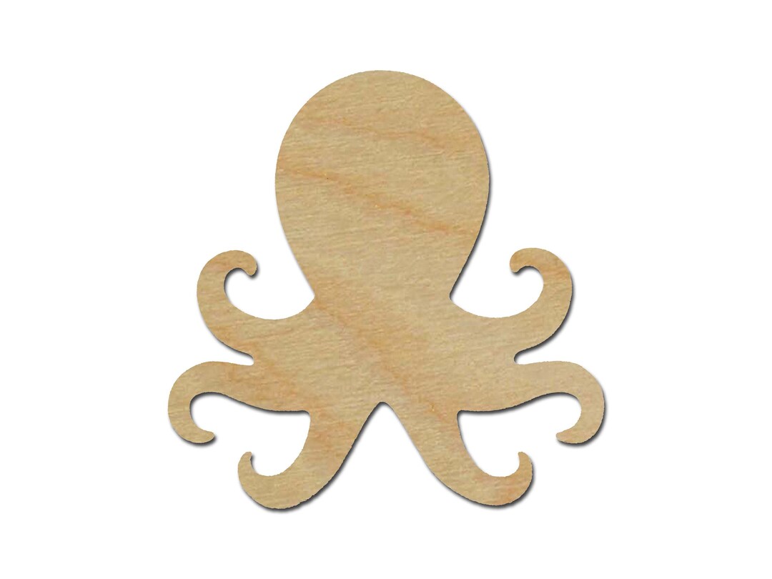 Octopus Shape Unfinished Wood Craft Cutouts Sea Life Decor Variety of ...