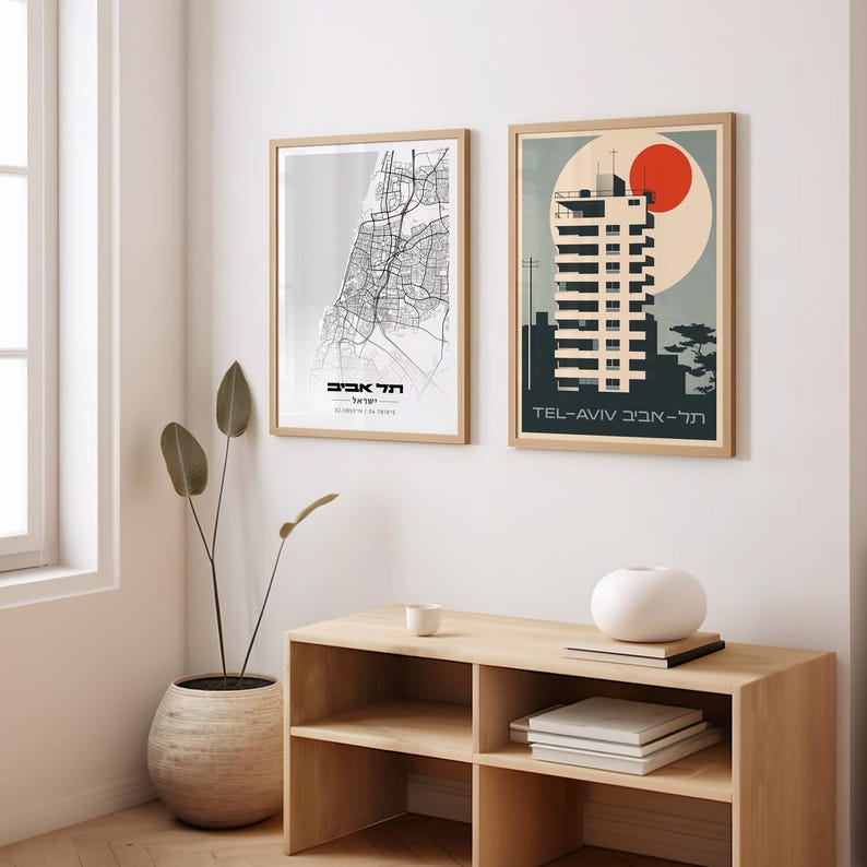 Tel Aviv at Sunset Modern Poster Print - Etsy