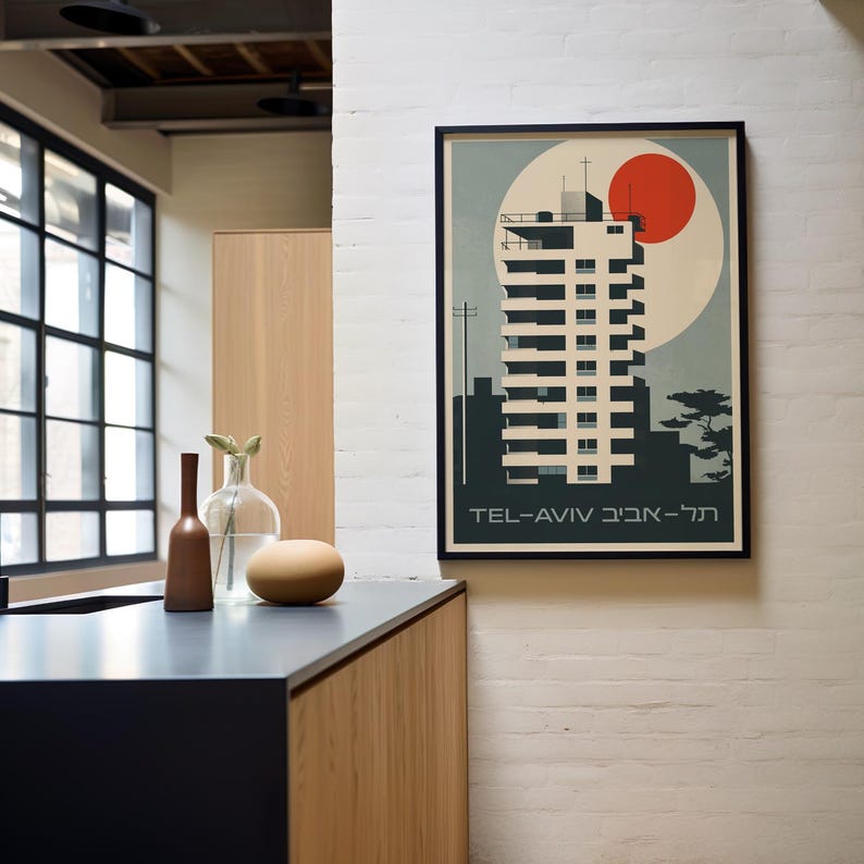 Tel Aviv at Sunset Modern Poster Print - Etsy