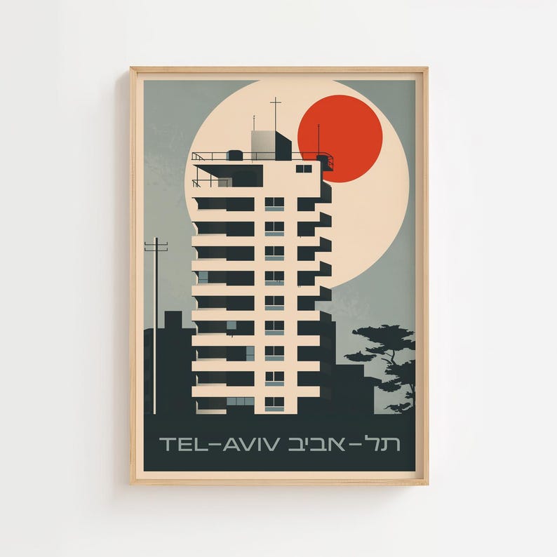 Tel Aviv at Sunset Modern Poster Print - Etsy