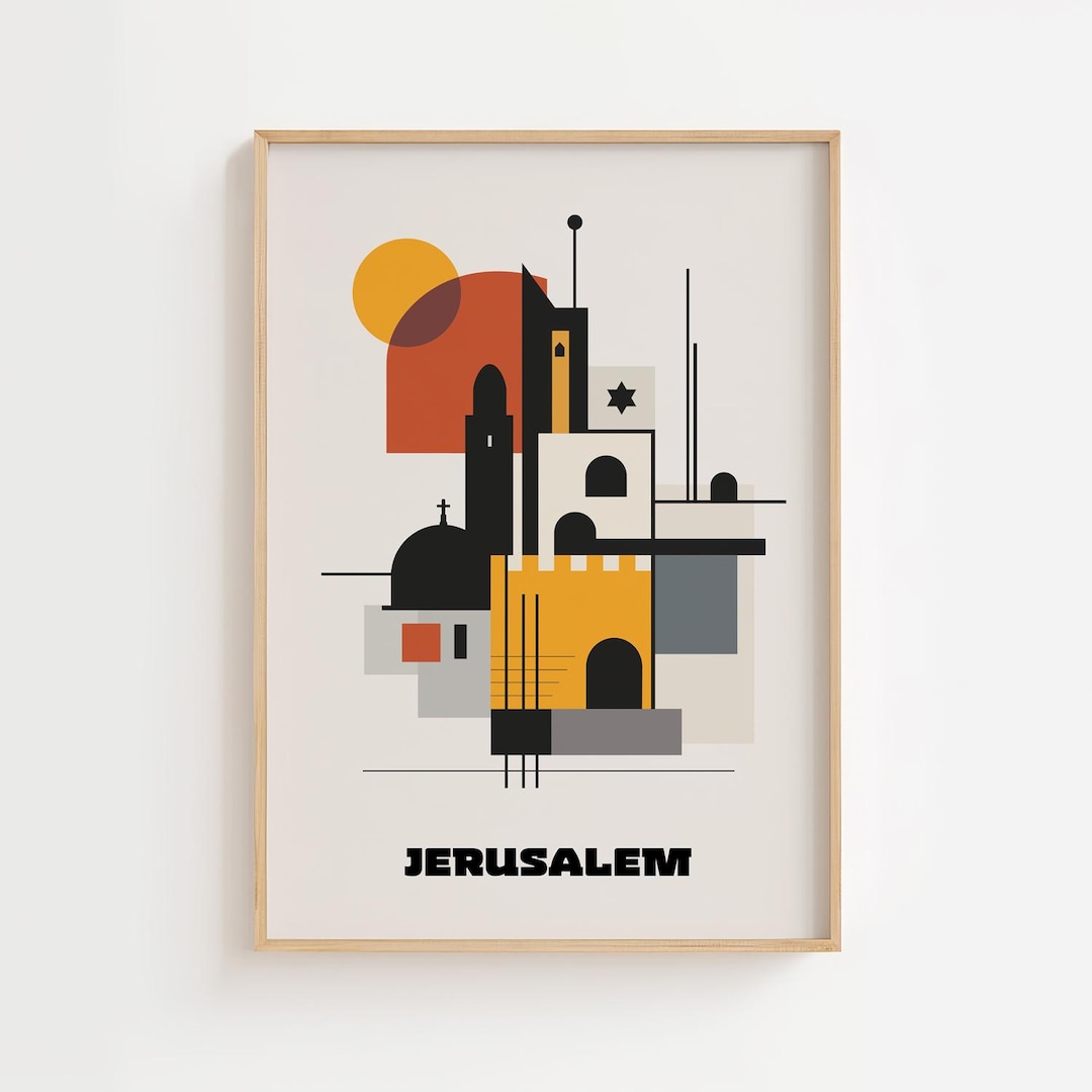 Jerusalem - Geometric Poster - Israeli and Jewish Modern Poster Print ...