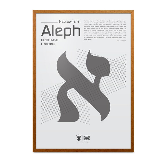 Aleph: Hebrew Typography Print - Etsy