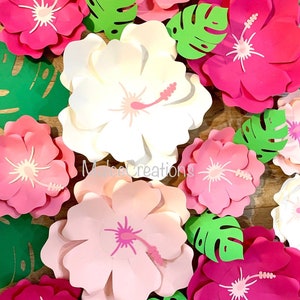 Hibiscus Paper Flowers,luau Party, Aloha Decor,tropical Party,hawaiian ...