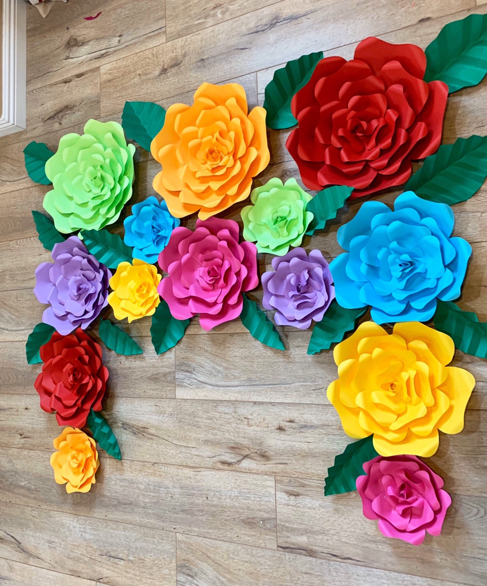 5 Ft Flower Backdrop Multi Color Paper Flowers Fiesta Themed - Etsy