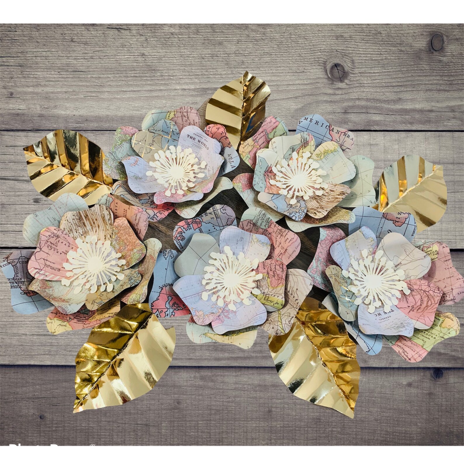 World Map Paper Flowers/ Adventure Awaits Decor/retirement - Etsy