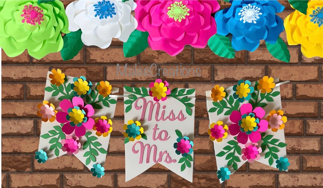Miss to Mrs. Banner, Bride to Be Banner, Floral Banner, Final Fiesta ...