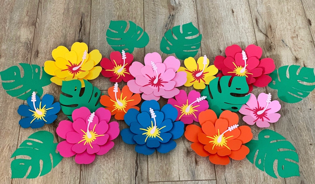 Hawaiian Flowers Cut Out