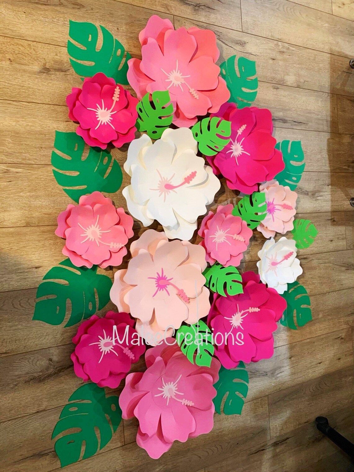 Hibiscus Paper Flowers,luau Party, Aloha Decor,tropical Party,hawaiian ...