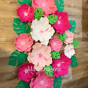 Hibiscus Paper Flowers,luau Party, Aloha Decor,tropical Party,hawaiian ...