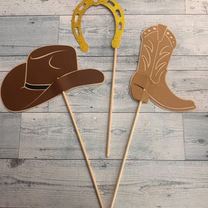 Western Party Centerpiece Sticks: Cowboy Boot, Hat, Horseshoe Decor - Etsy