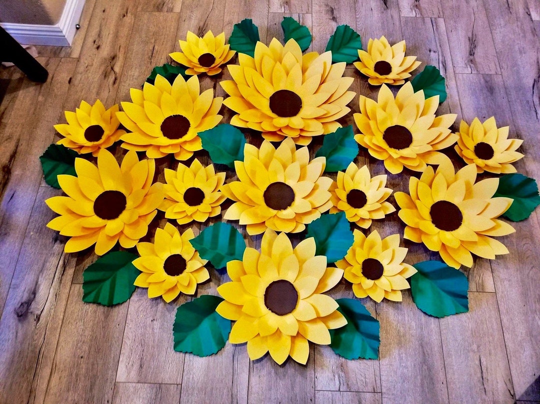 Giant Paper Sunflowers: Set of 15, Sunflower Theme Party Decor ...